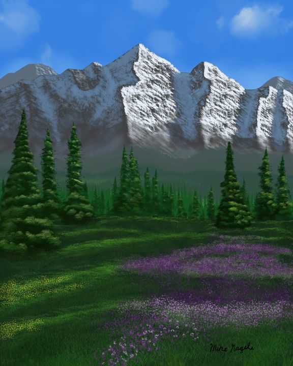 Alpine Meadow - Michael Nagele - Paintings & Prints, Landscapes ...