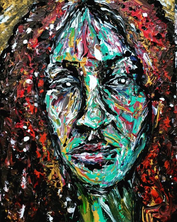 Acrylic Self-portrait - Karina Soleiman Art - Paintings & Prints ...