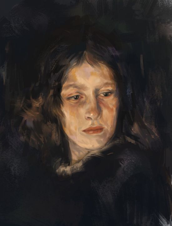 Night portrait study - Moonkleon - Paintings & Prints, People & Figures ...