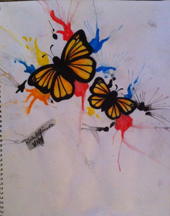 Butterfly Splatter - Rachel's Art Gallery - Paintings & Prints, Animals ...