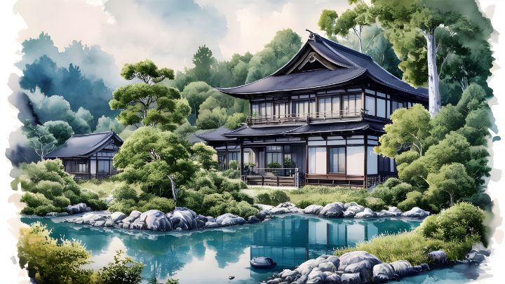 japanes natural home view - The White Rose - Digital Art & AI, Places ...