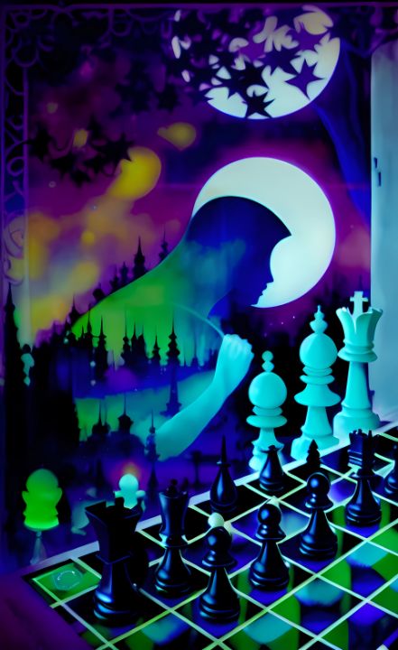 Playing Chess with the Night - NanaB-Art - Digital Art & AI, People ...