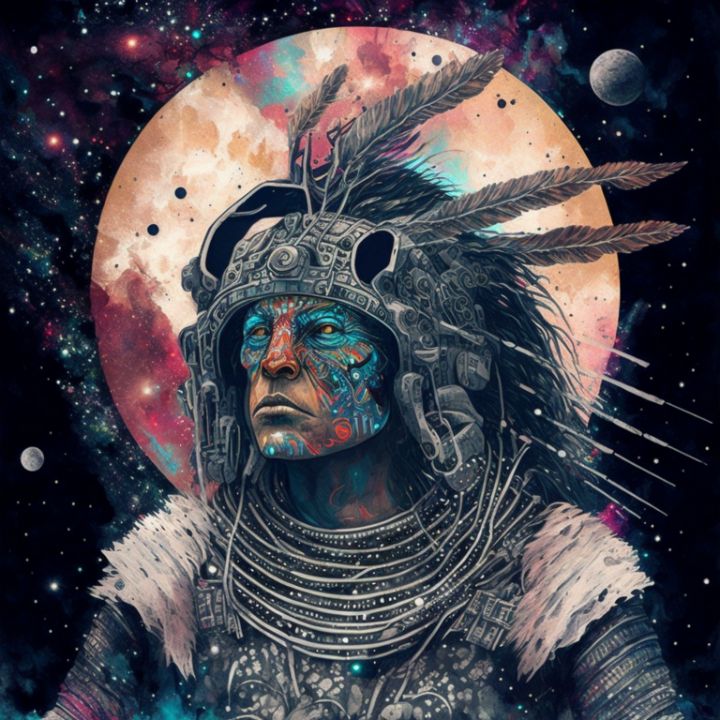 Moon Warrior - Falke Löwenstein - Digital Art & AI, Fantasy & Mythology, Space Fiction, Other ...