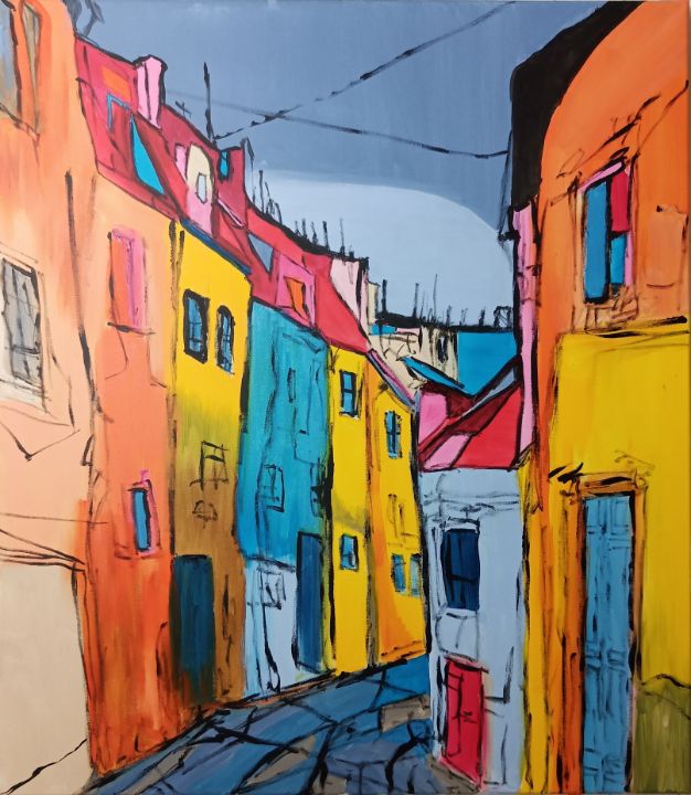 Old Street - Falke Löwenstein - Paintings & Prints, Buildings ...