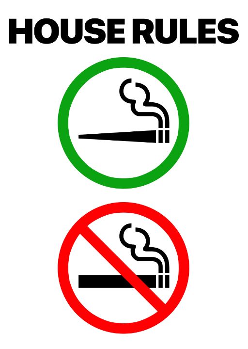 Funny Warning Signs Weed House Rules - Cool Posters For All - Digital ...