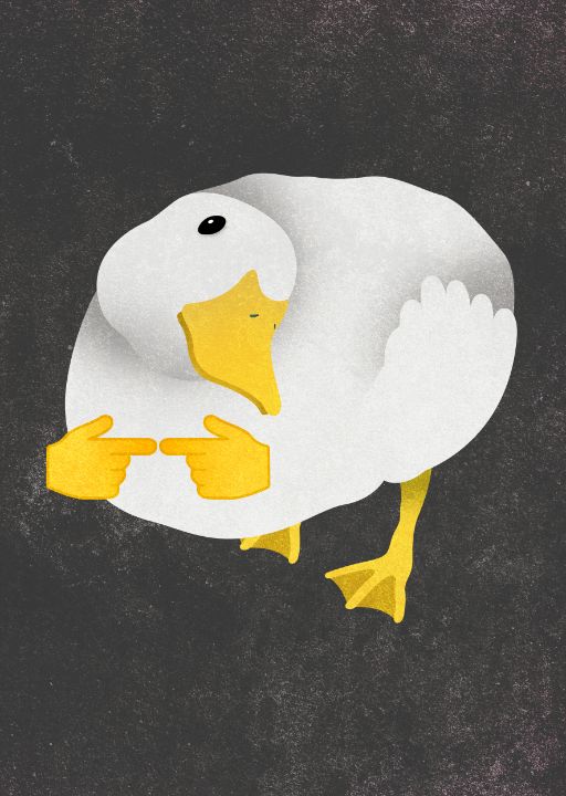Funny Duck Meme Shy Fingers Together - Cool Posters For All - Drawings ...