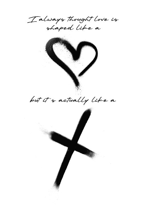 Religious Poster Heart And Cross - Cool Posters For All - Drawings ...