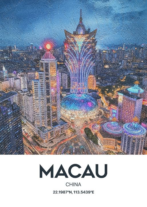 Macau China Poster | Cityscape Art - Cool Posters For All - Drawings ...