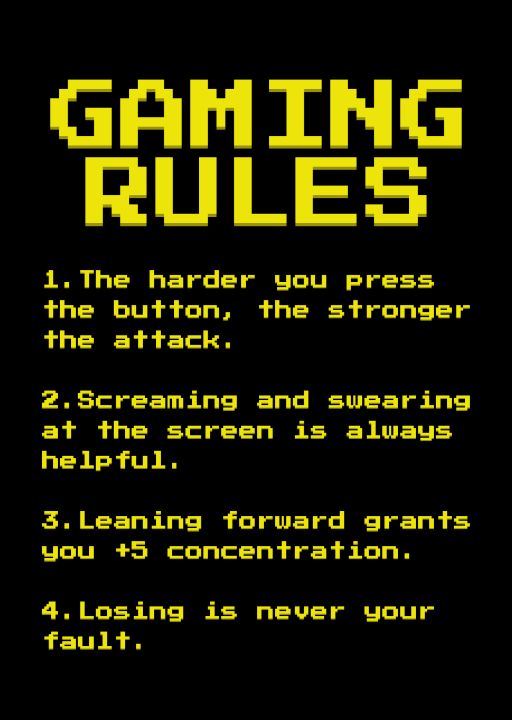 Funny Gaming Rules Poster - Cool Posters For All - Digital Art & AI ...