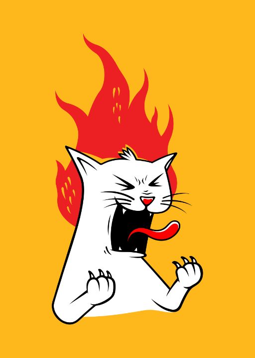 Funny Cat Burning Gift for Cat Lover - Cool Posters For All - Paintings ...