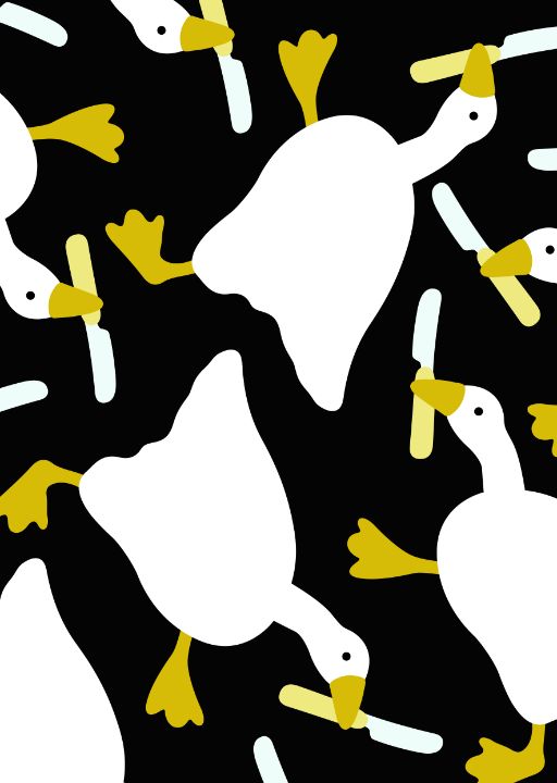 Funny Duck With Knife Pattern Meme - Cool Posters For All - Digital Art ...