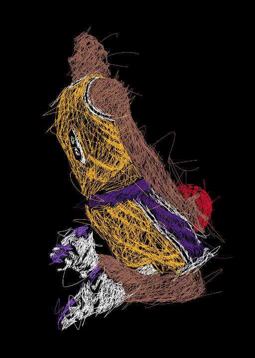 Kobe Bryant Dunk Abstract Lines Art - Cool Posters For All - Digital ...
