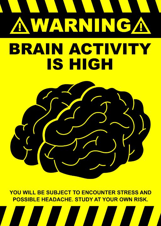 Funny Warning Signs Brain Activity - Cool Posters For All - Digital Art ...