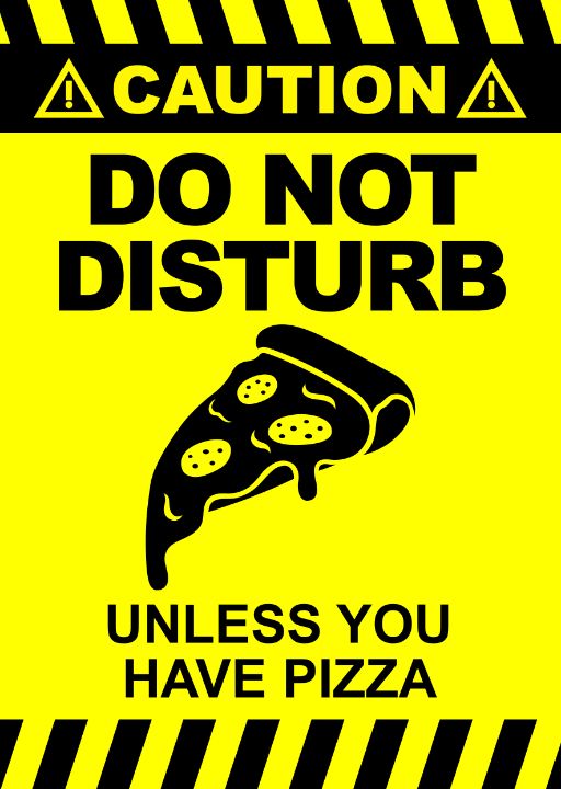 Funny Warning Signs Pizza - Cool Posters For All - Digital Art & AI ...