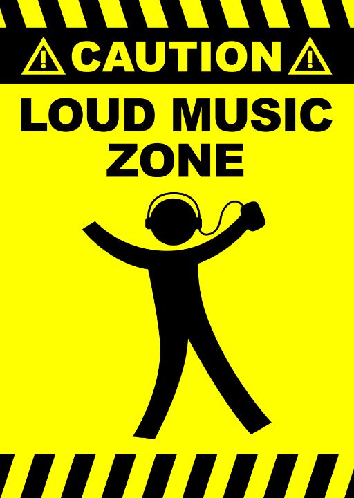 Funny Warning Signs Loud Music - Cool Posters For All - Digital Art ...