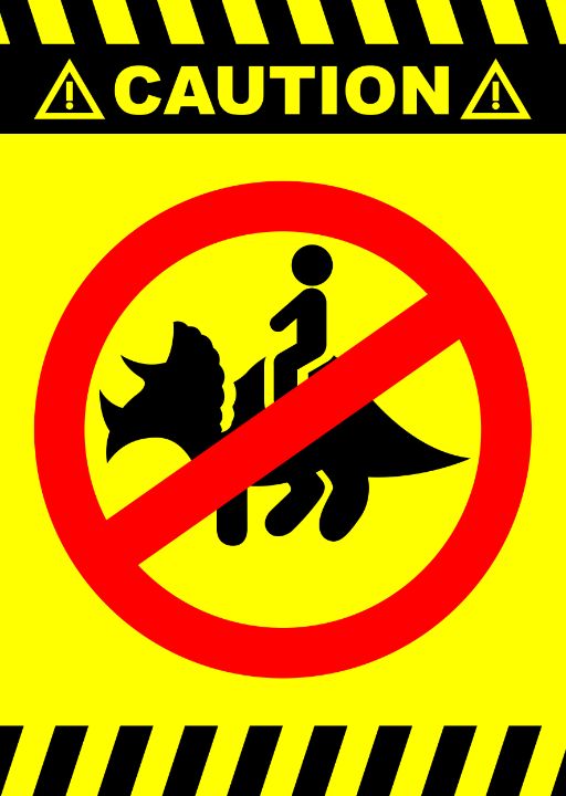 Funny Warning Signs No Dinosaurs - Cool Posters For All - Digital Art ...