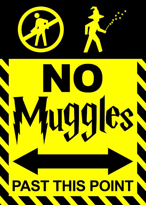 Funny Warning Signs No Muggles - Cool Posters For All - Digital Art ...
