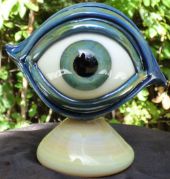 Red demon eye glass pendant - Michael Full Spectrum Glass - Jewelry ...