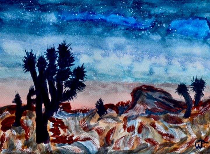 Starry Tree Paintings 3 Piece Canvas Wall Art Night Lan... Canvas