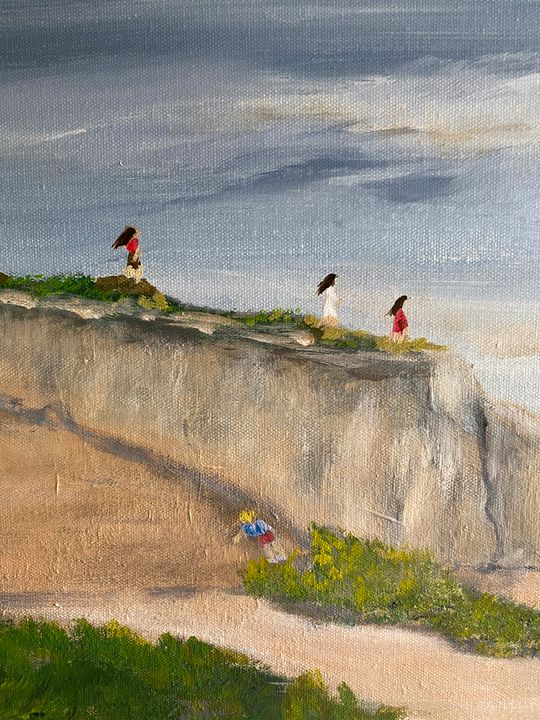 Children on the bluff. - Art by Priscilla - Paintings & Prints ...