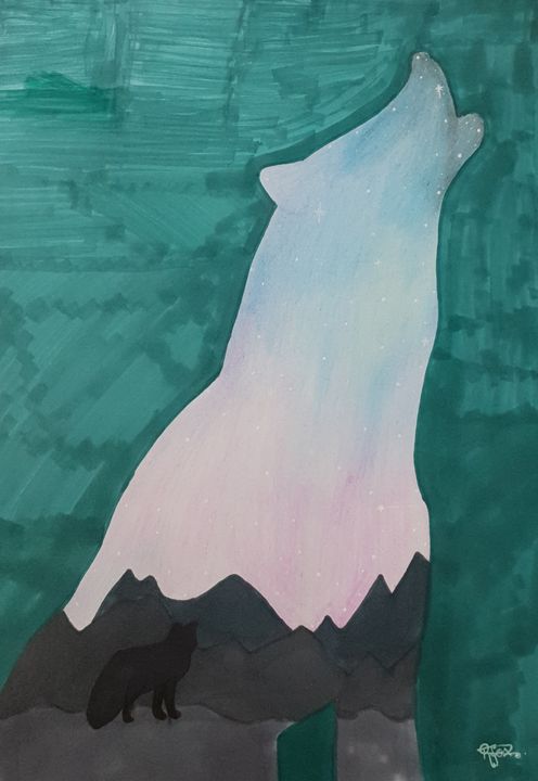 Snow wolf and snow fox - Foxy - Drawings & Illustration, Animals, Birds ...