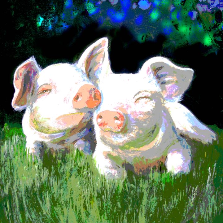 Oinkers - Our Vanishing West - Paintings & Prints, Animals, Birds ...