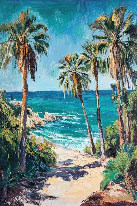 Breezing Palm Trees - the Sunset Archives - Paintings & Prints ...