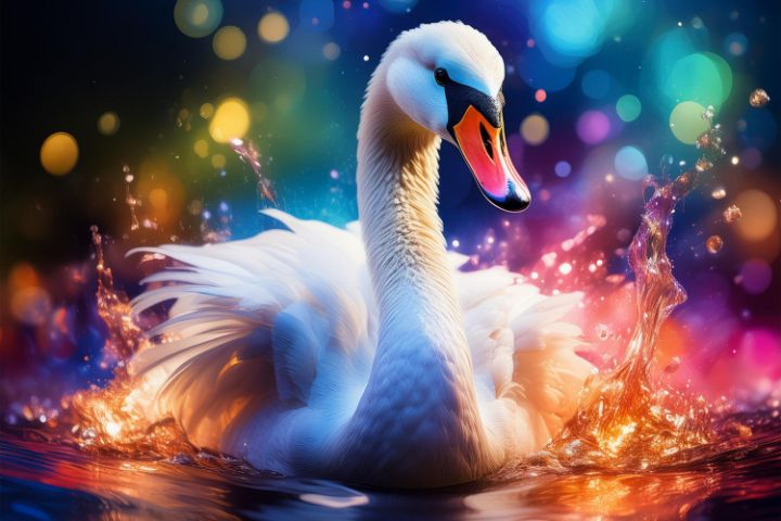 Swan - Aaron Digital Art - Digital Art & AI, Animals, Birds, & Fish ...