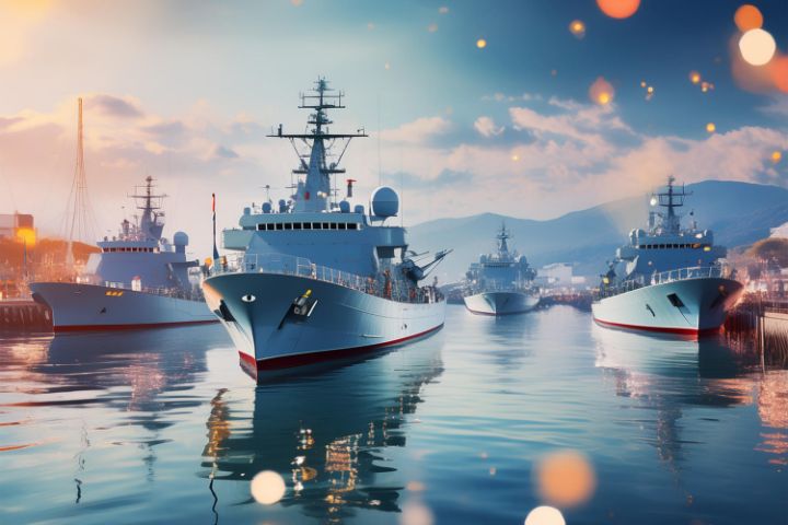 Navy Fleet In Harbor - Aaron Digital Art - Digital Art & AI, Vehicles ...