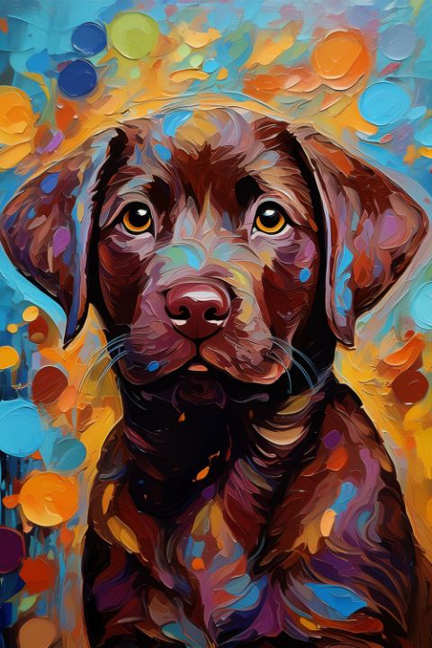 Labrador Retriever Puppy - Aaron Digital Art - Digital Art & AI ...