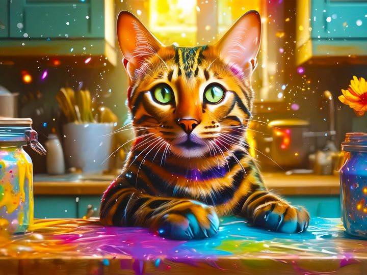 Bengal Cat - Aaron Digital Art - Digital Art & AI, Animals, Birds ...