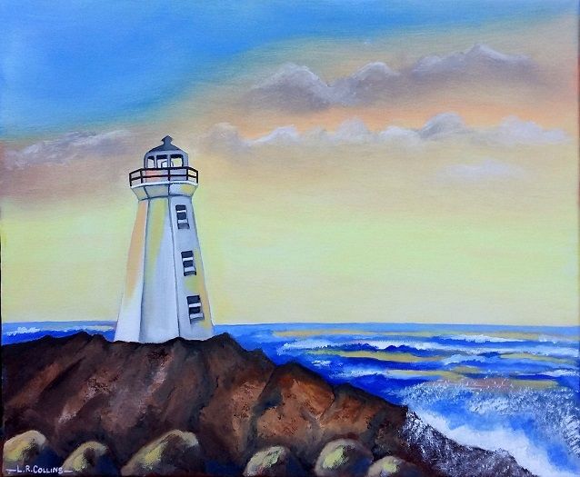 Lighthouse at Sunset - Luiza's art creations - Paintings & Prints ...