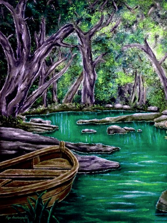 Idyllic Forest - Faye Anastasopoulou - Paintings & Prints, Landscapes ...