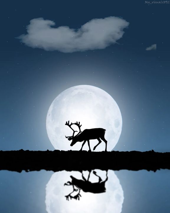 Moon Elk - My_visuals1892 - Digital Art, Animals, Birds, & Fish, Moose ...