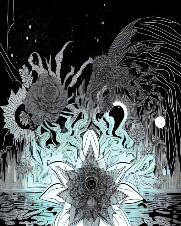 Celestial Bloomwave - fadi van yaldani - Paintings & Prints, Humor ...