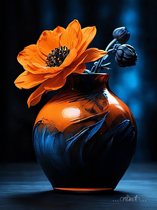 composition vase, flowers. - orlando. - Digital Art & AI, Flowers ...