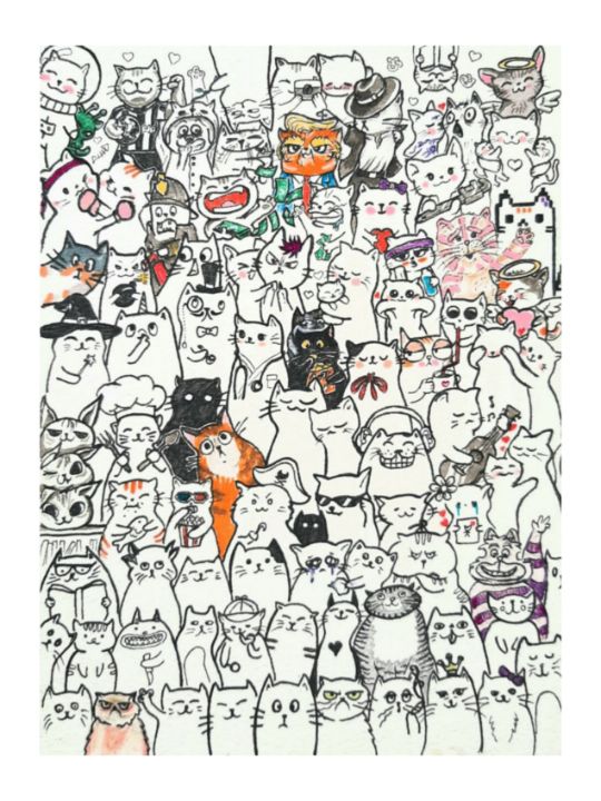 Cat crew 01 - Cat Crew Art - Paintings & Prints, Animals, Birds, & Fish ...