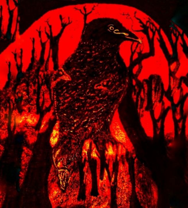 Crow fire - KREATIVE EMOTIONS - Paintings & Prints, Animals, Birds ...