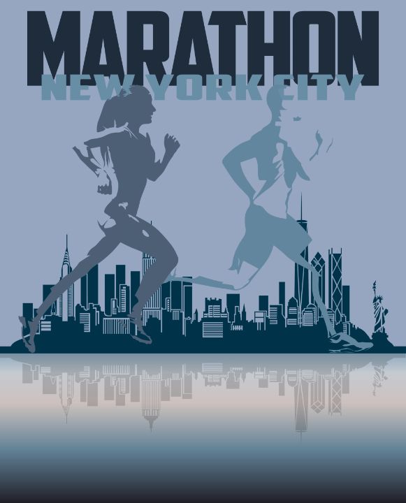 New York Marathon - Joe Hamilton Sports Art - Digital Art & AI, Sports ...