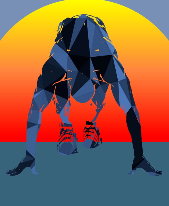 Starting Blocks 100 Meter Dash - Joe Hamilton Sports Art - Digital Art ...