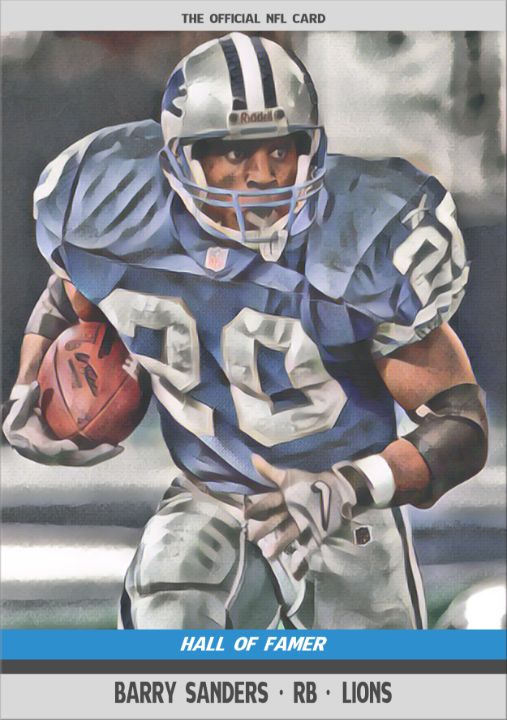 BARRY SANDERS DETROIT LIONS 2 - Joe Hamilton Sports Art - Digital Art ...