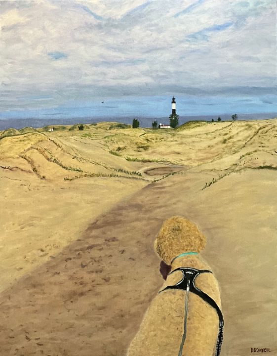 Dune Walk to Lighthouse - David Bowker - Paintings & Prints, Landscapes ...