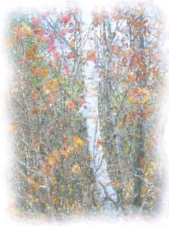 Birch Impressionism Painting 1394 - jilljj - Paintings & Prints ...