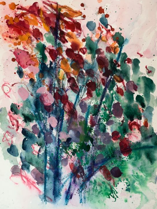 Flowers - David Sears - Paintings & Prints, Abstract, Color - ArtPal