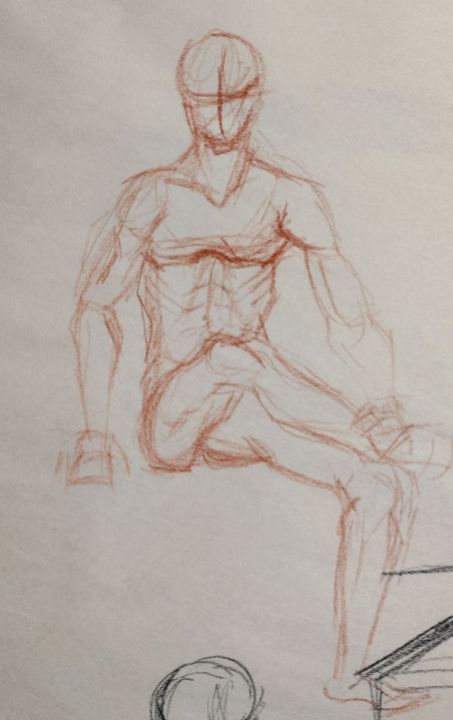 Seated Figure study - Paintscaraper's Gallery - Drawings & Illustration, People & Figures, Male ...