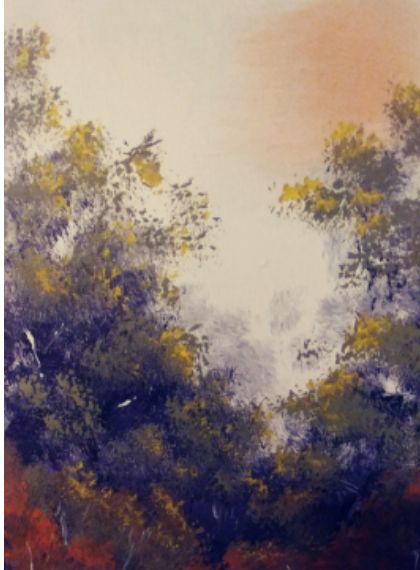 Trees In The Mist - Southwestern Paintings by David - Paintings ...