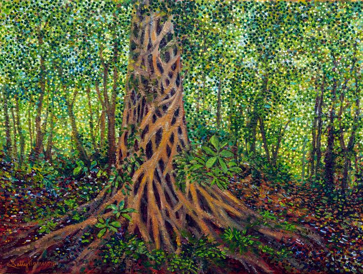 THE BODHI TREE (GORDIAN KNOTS) - Sally Harrison's Dot Paintings ...
