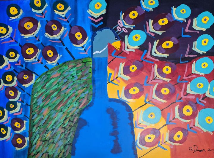 Brilliant Peacock - Muralist/Artist Adam Dwyer - Paintings & Prints ...