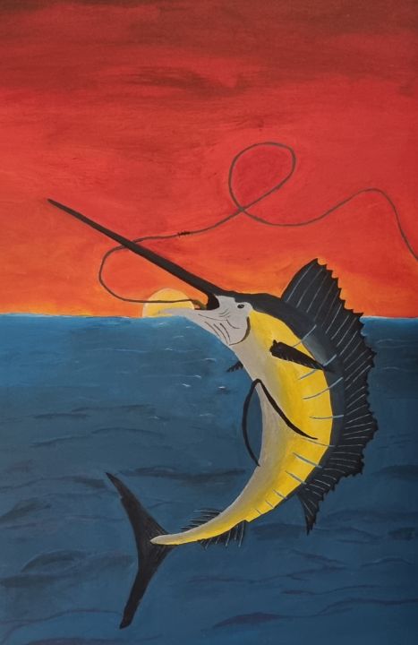 Sunset Sailfish - Artbydolf - Paintings & Prints, Animals, Birds ...