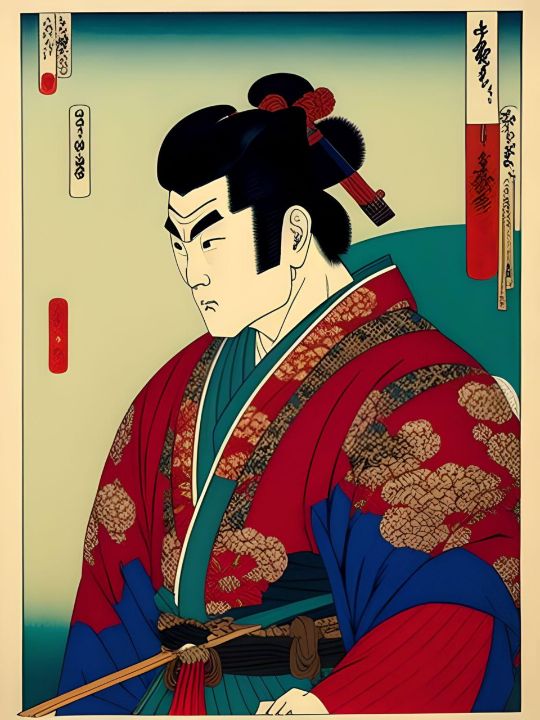 Sakura Samurai: Ukiyo-e Portrait - Gokudo Boutique - Paintings & Prints ...